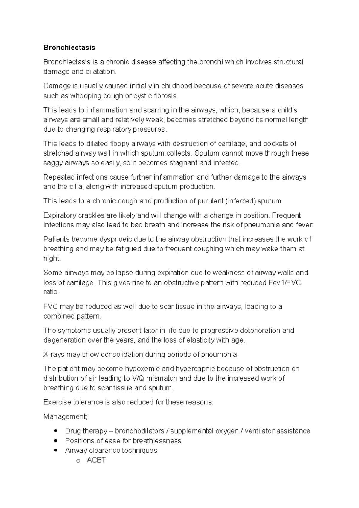 Bronchiectasis - Bronchiectasis Bronchiectasis is a chronic disease ...