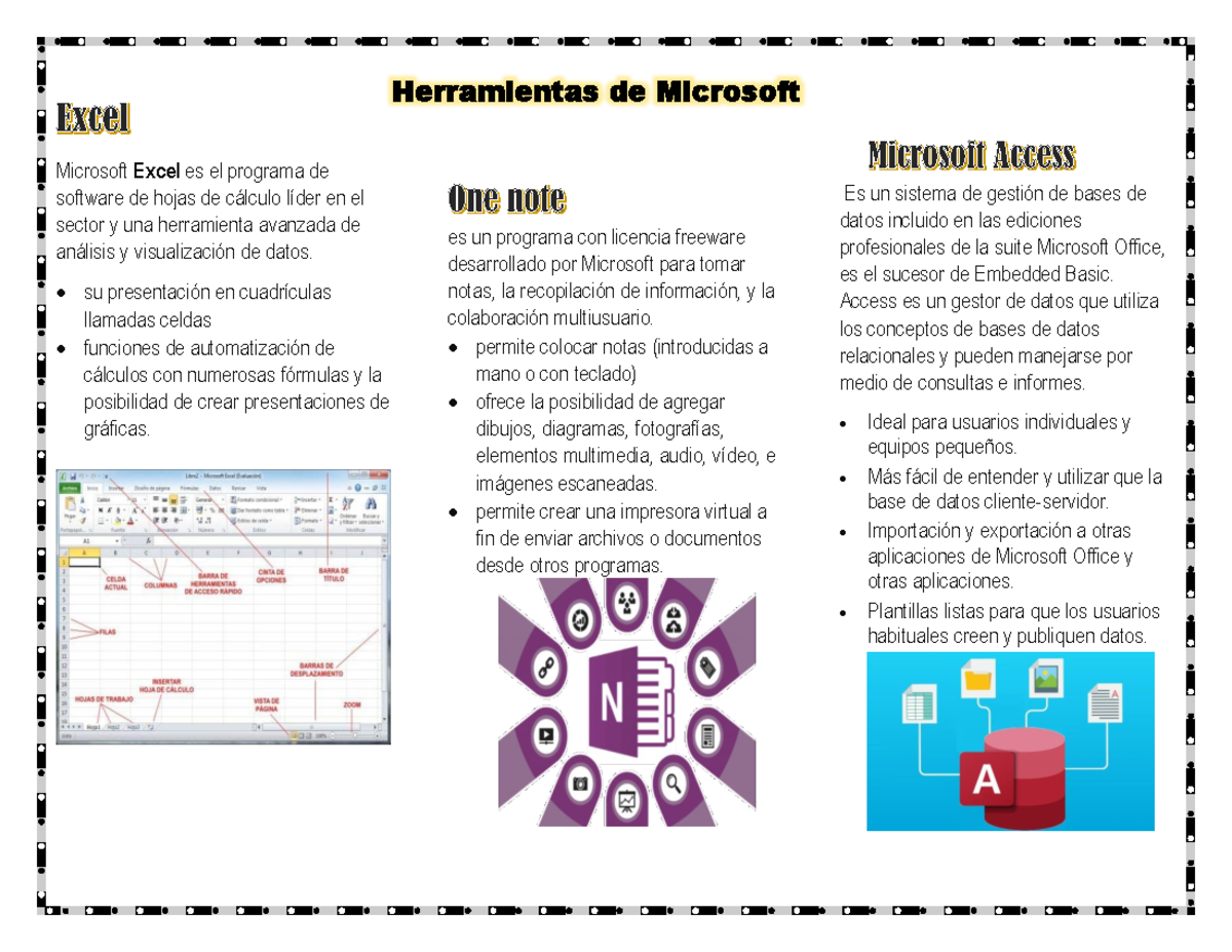 Folleto Herramientas DE Office - Microsoft Excel es el programa de software de hojas de c·lculo ...