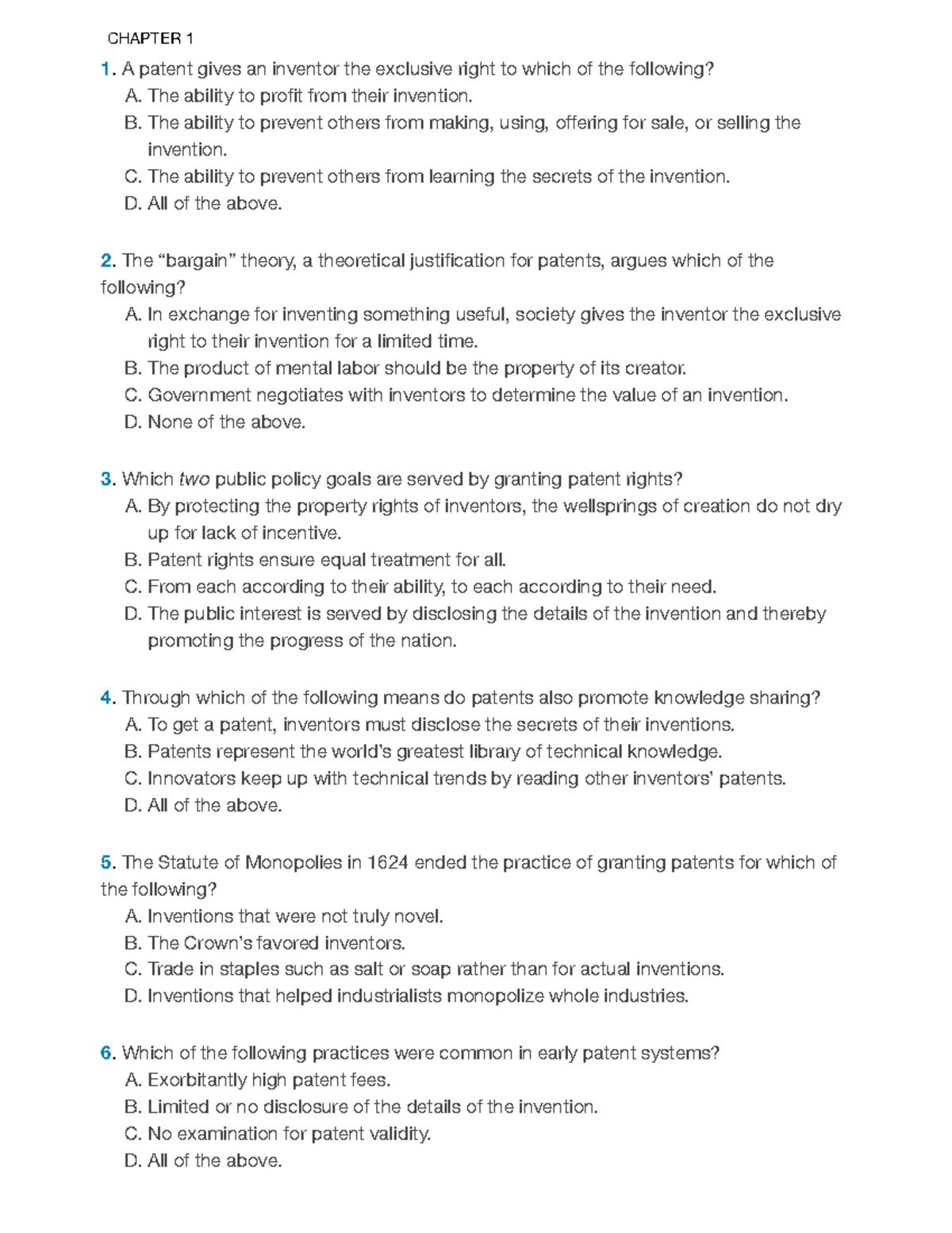 Ch. 1 Assessment Questions - Introduction to Intellectual Property Open ...