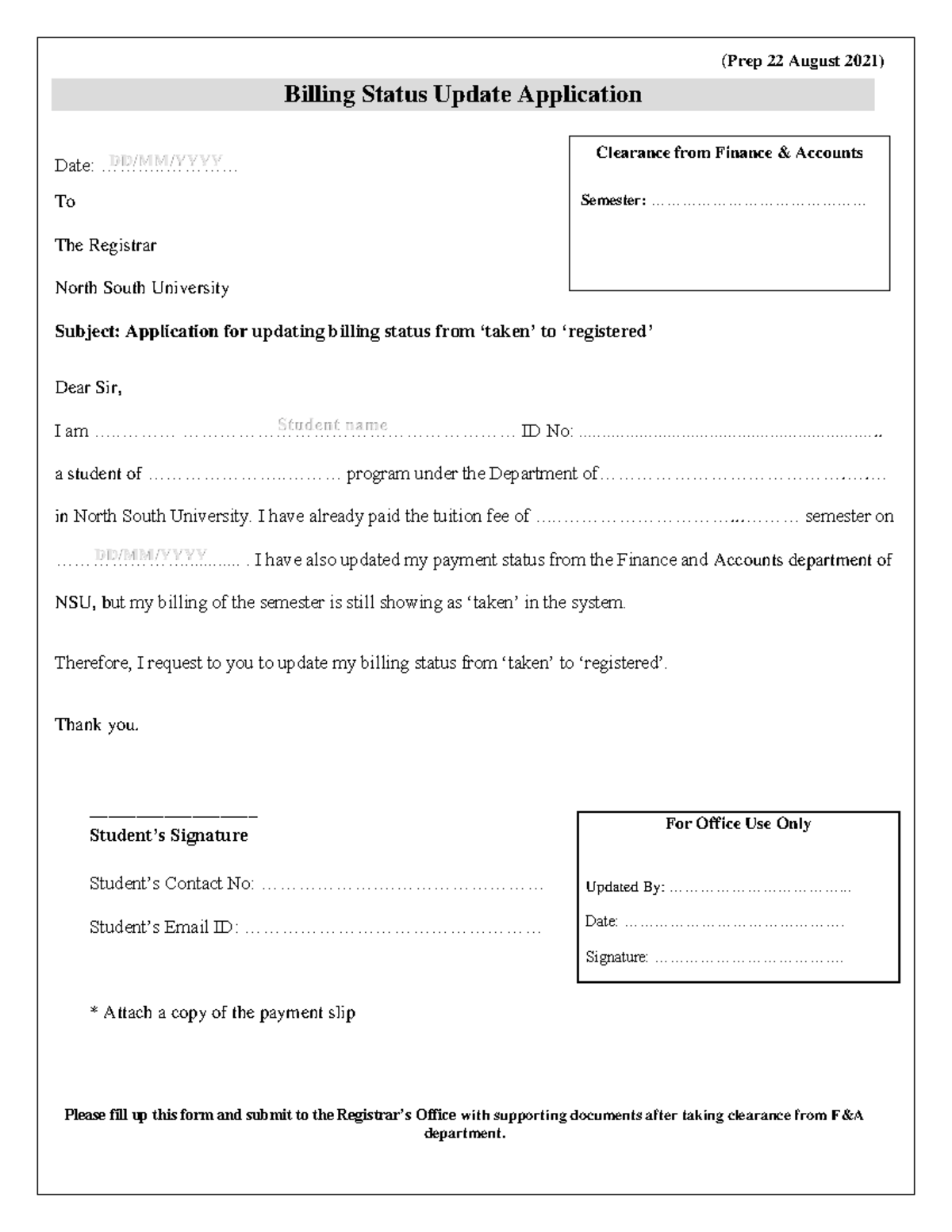 Billing Status Update Application - (Prep 22 August 2021) Billing ...