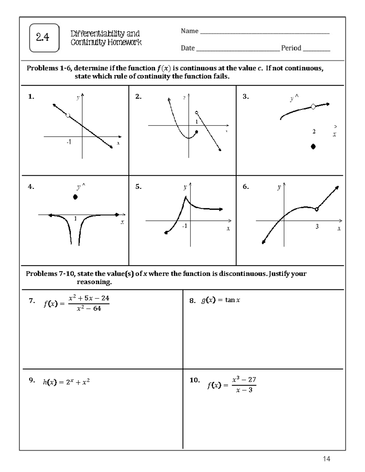 2.4 HW WS - wzsxedcrftvbgyhnujm - 2. Differentiability and Continuity ...
