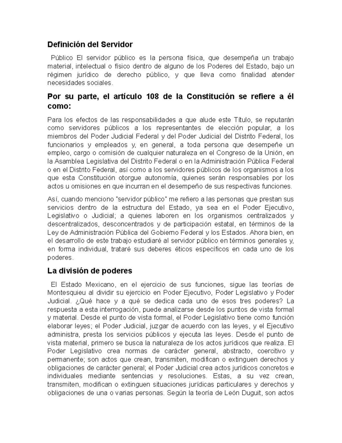 Definición del Servidor - Definición del Servidor Público El servidor ...