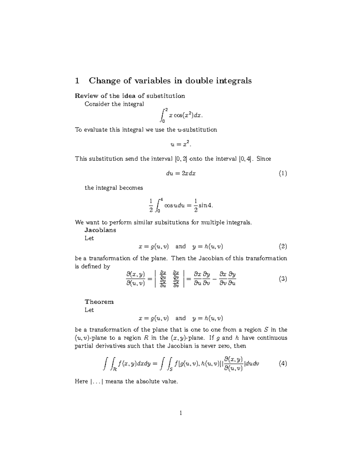 Change of variables in double integrals - To evaluate this integral we ...