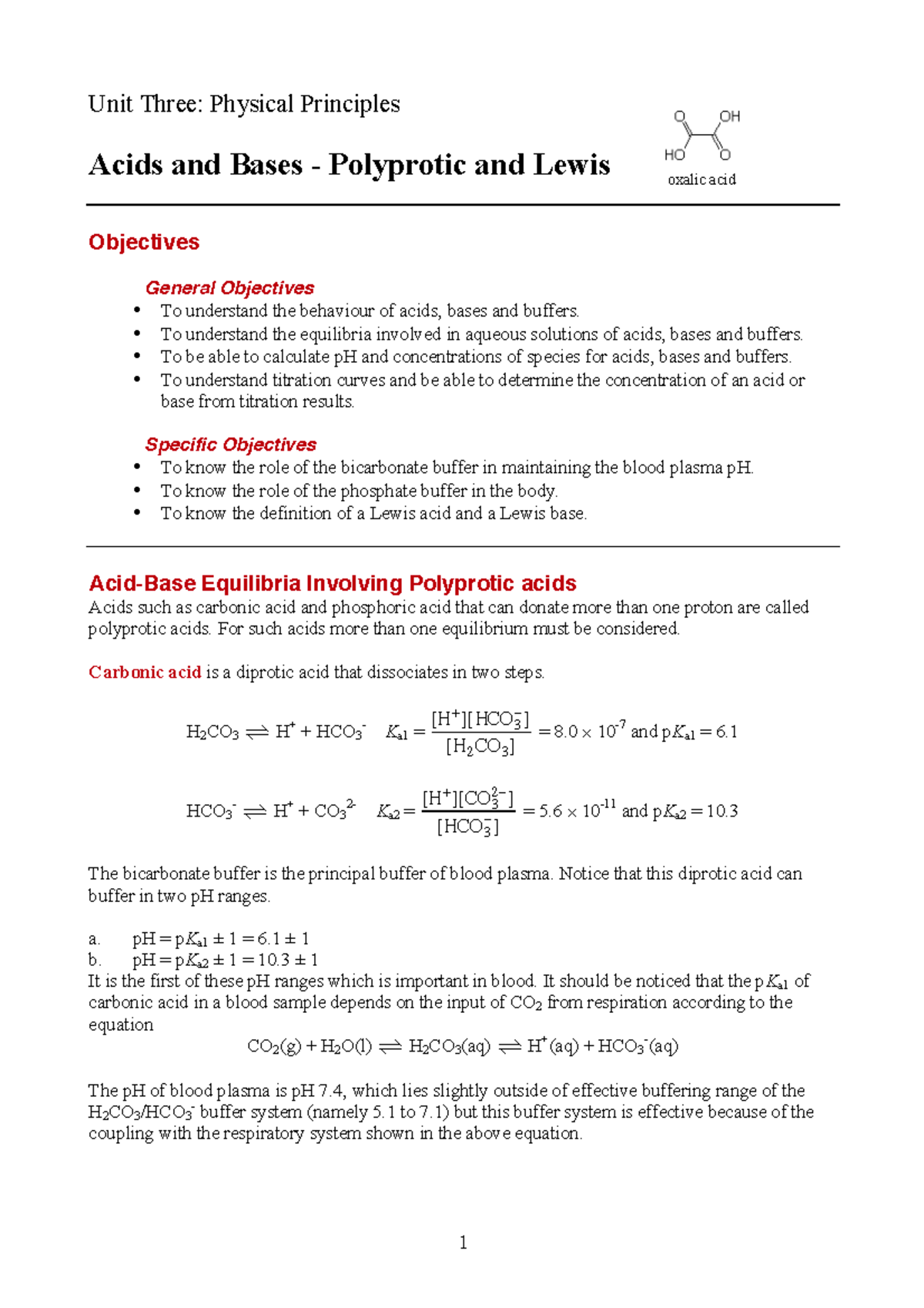 U3P7-Polyprotic - Lecture notes 4 - 1 Unit Three: Physical Principles ...