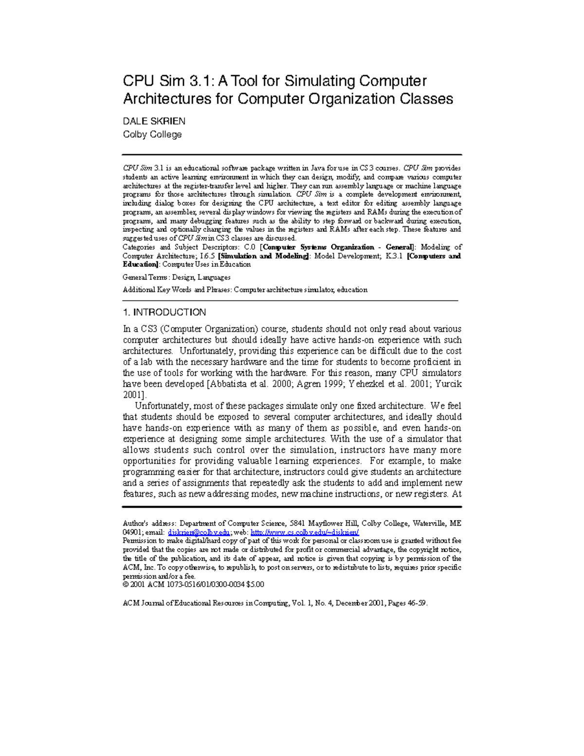CPU Sim 3 original this is used in the computer architecture course ...