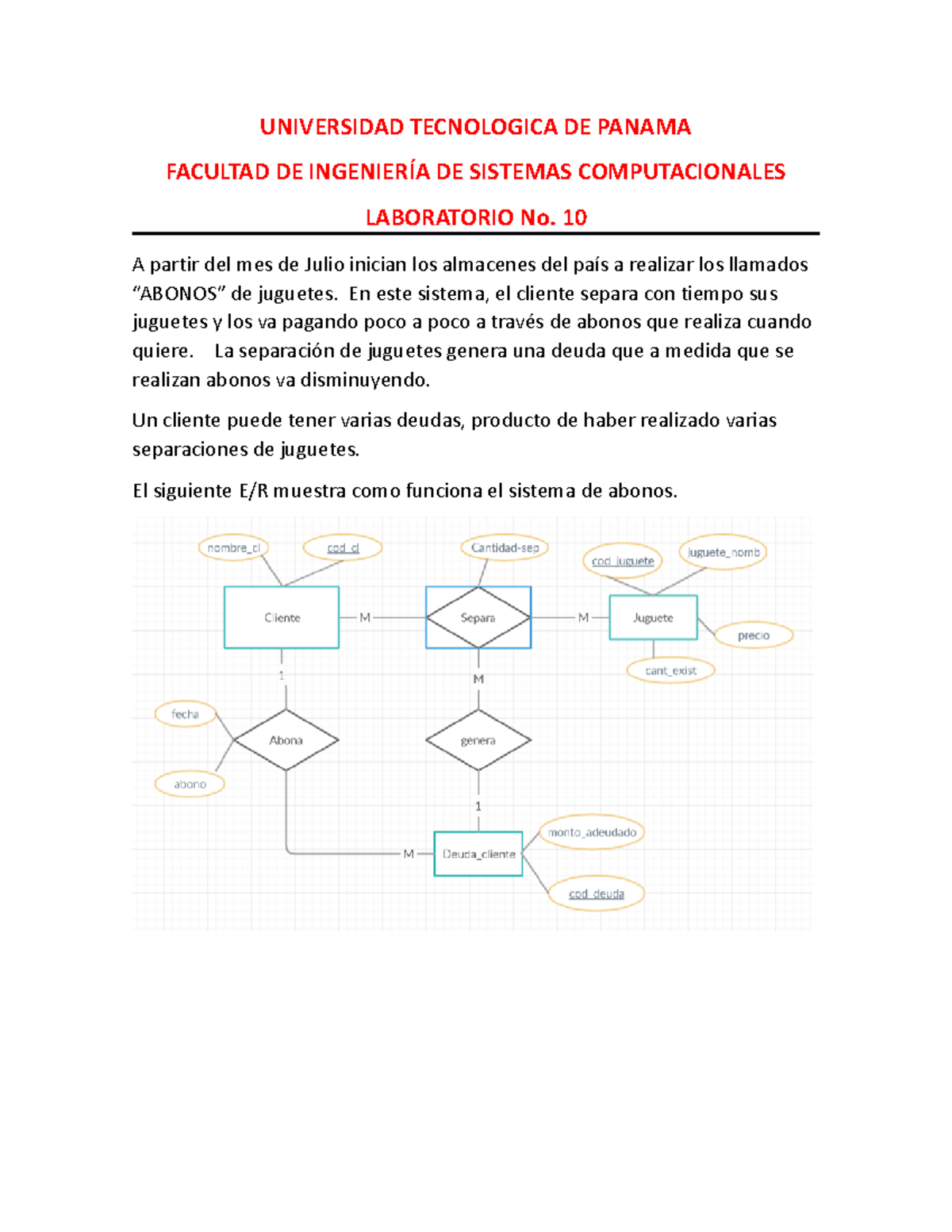 Laboratorio No.10-2020- BD1 Segunda Creación de BD - Base de datos I - UTP - Studocu