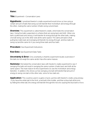 Module 5 - Experiment - Temperature and Heat - Name: Title: Experiment - Temperature and Heat ...