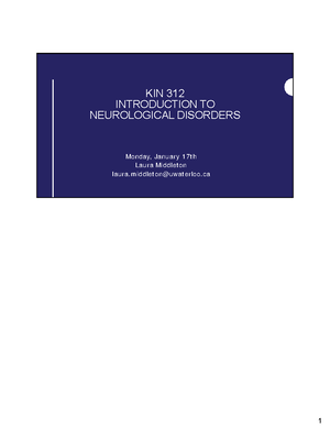 KIN 312 quizzes review - KIN 312 Lec 1 neurological disorders ...