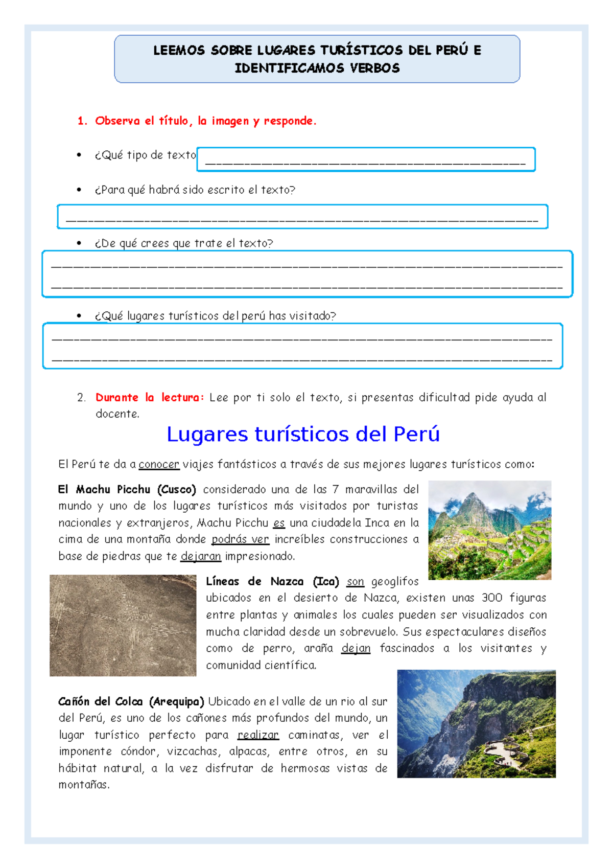 + Ficha COMU MIER 26 Leemos Lugares TUR´ Stico ( Verbo)PROF - 1 ...