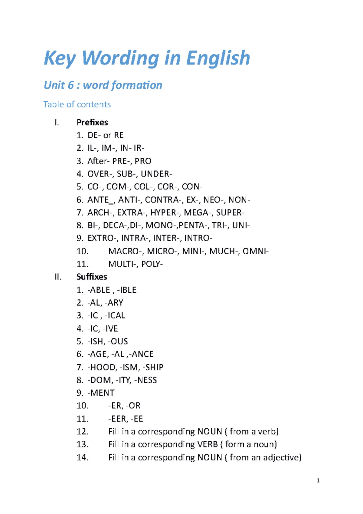 Key Wording in English 3 - Unit 6 - Key Wording in English Unit 6 ...