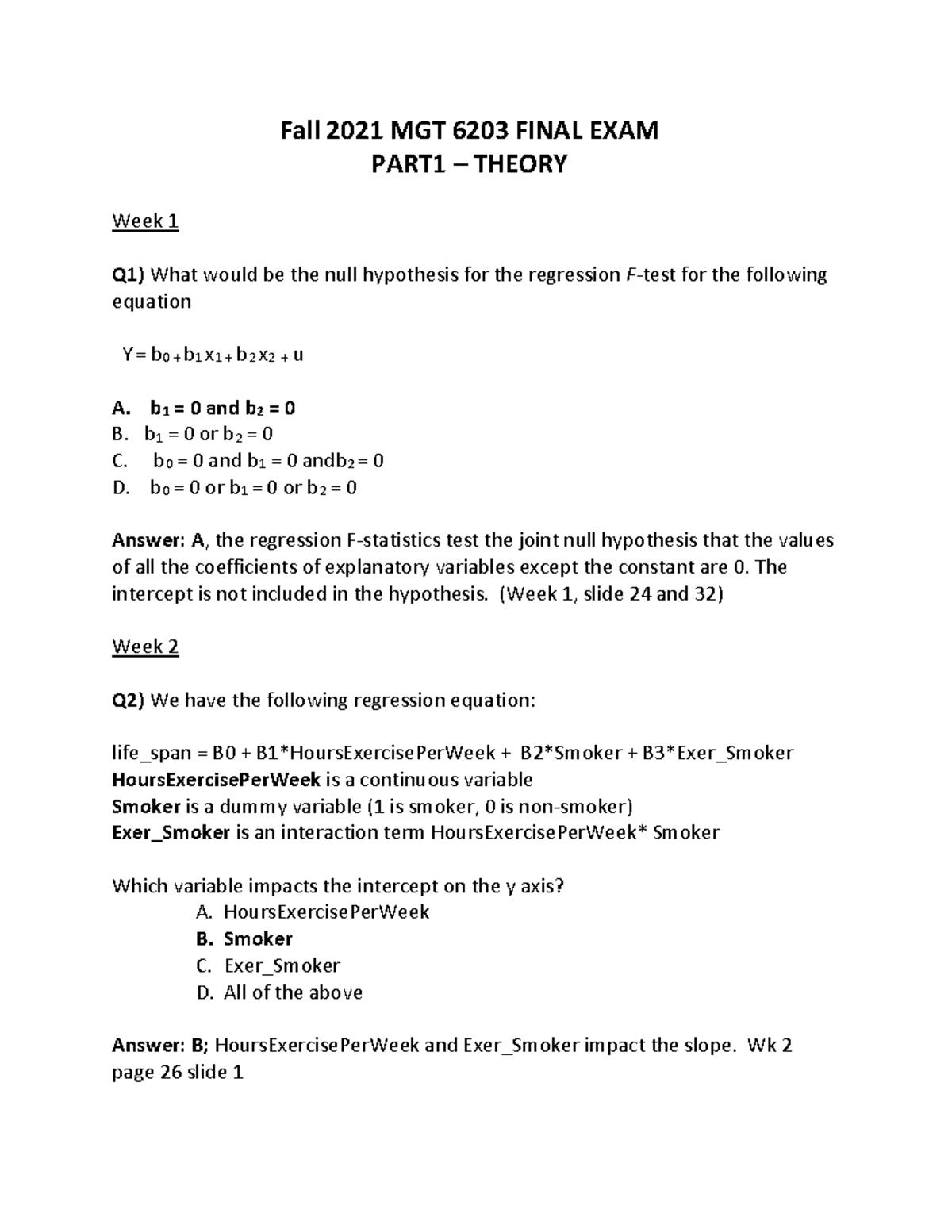 2021 Fall Final Exam - Fall 2021 MGT 6203 FINAL EXAM PART1 – THEORY ...