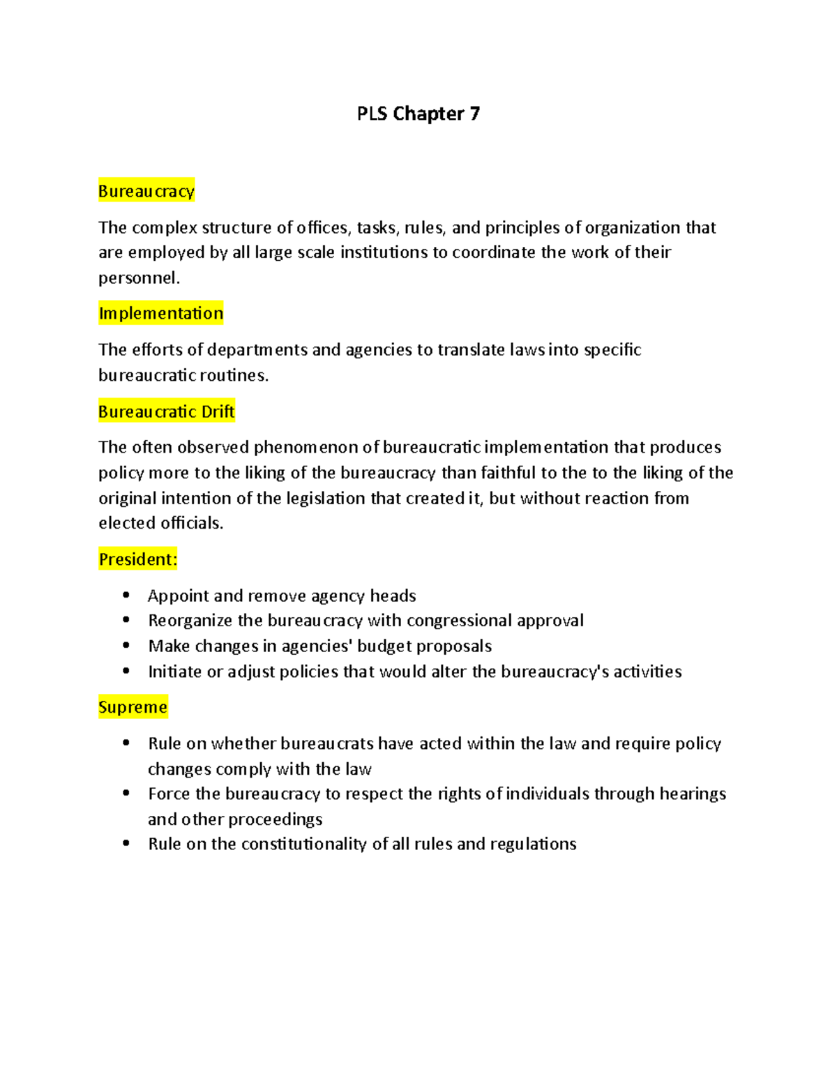 PLS Chapter 7 - Implementation The efforts of departments and agencies ...