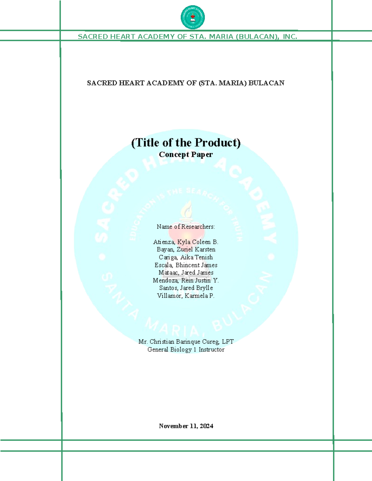 Concept Paper Sample Format - SACRED HEART ACADEMY OF (STA. MARIA ...