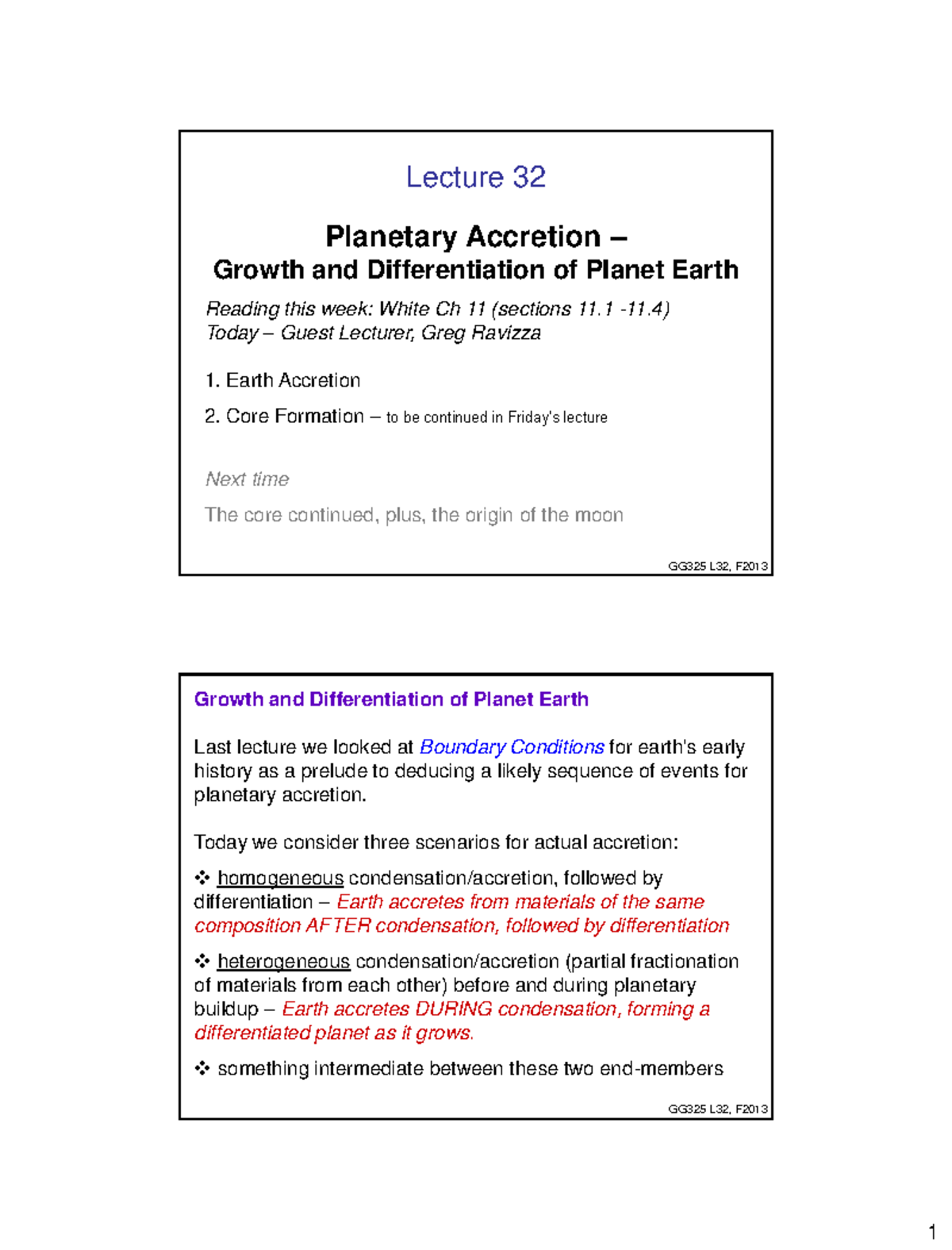 Lect32 - i hope this wil help you - GG325 L32, F Lecture 32 Planetary ...
