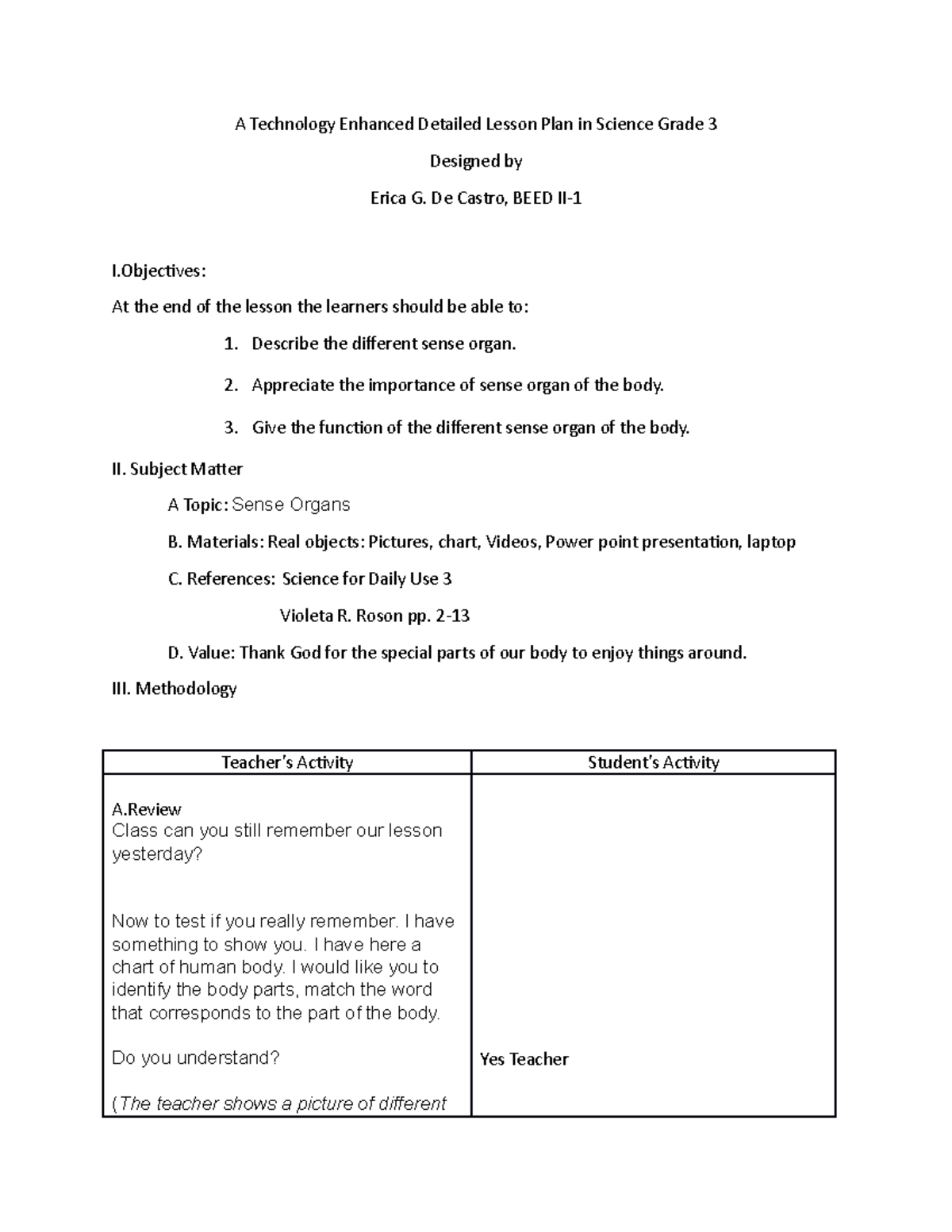 434114505 Lesson plan grade 3 - A Technology Enhanced Detailed Lesson ...