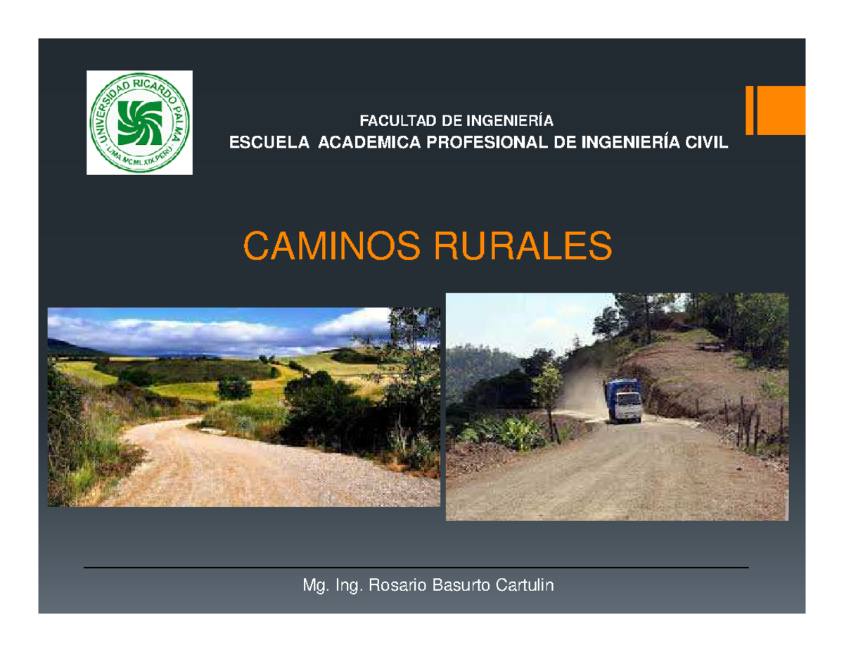 Caminos Rurales C1-2020II - CAMINOS RURALES FACULTAD DE INGENIERÍA ...