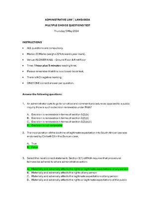 WITS Admin LAW EXAM Workshop 2 Questions - WITS ADMIN LAW EXAM WORKSHOP ...