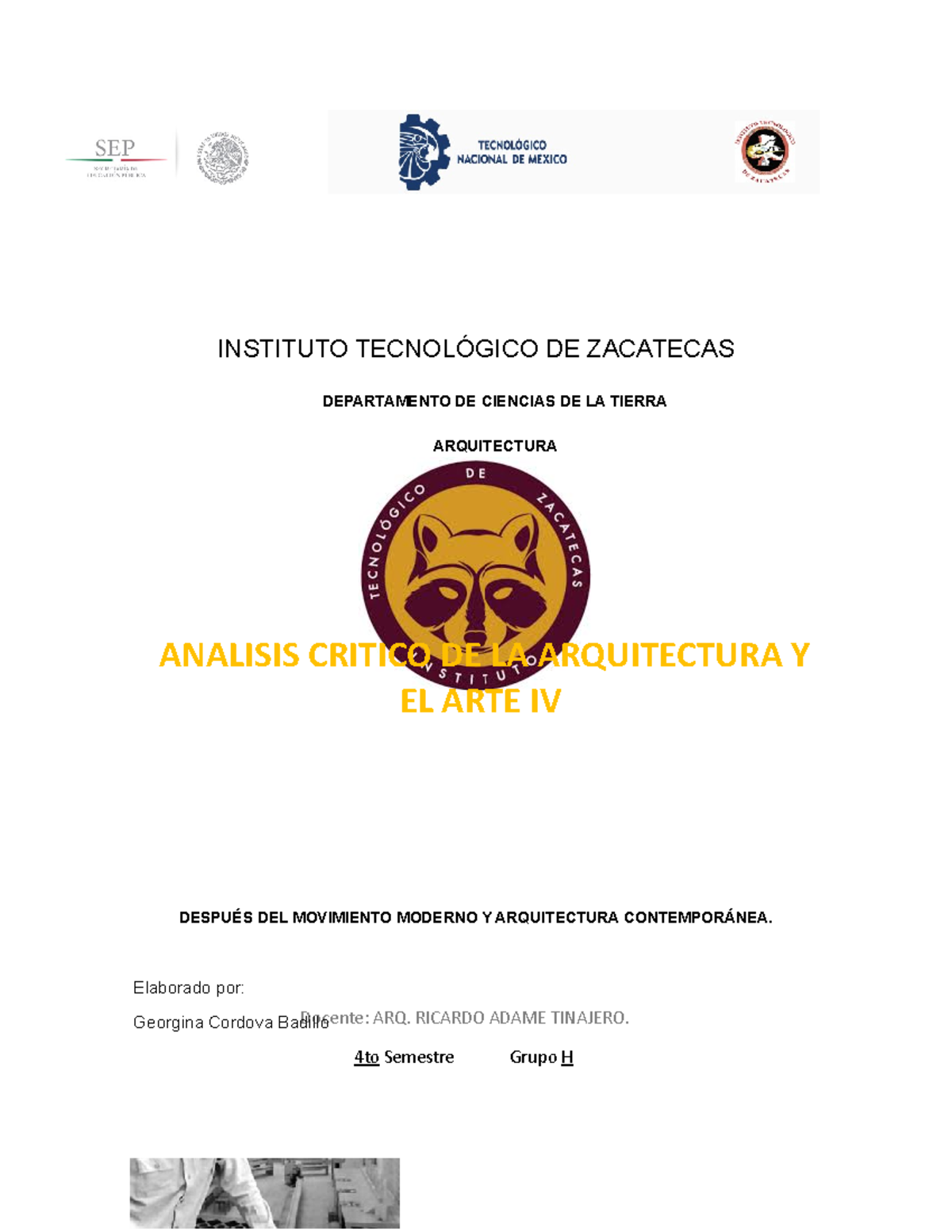 Arquitectura contemporanea - INSTITUTO TECNOLÓGICO DE ZACATECAS ...