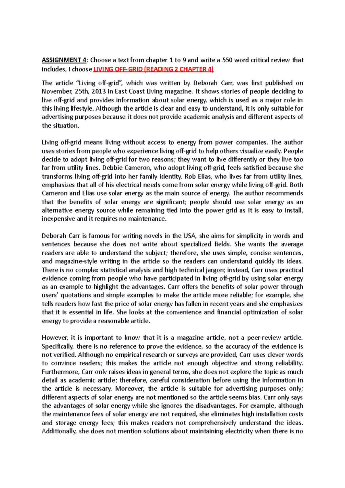 Assignment 4 Tran Quoc Bao - ASSIGNMENT 4: Choose a text from chapter 1 ...