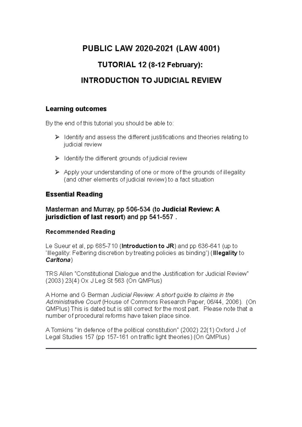Tutorial 12 questions : answering all the tutorial questions in details ...