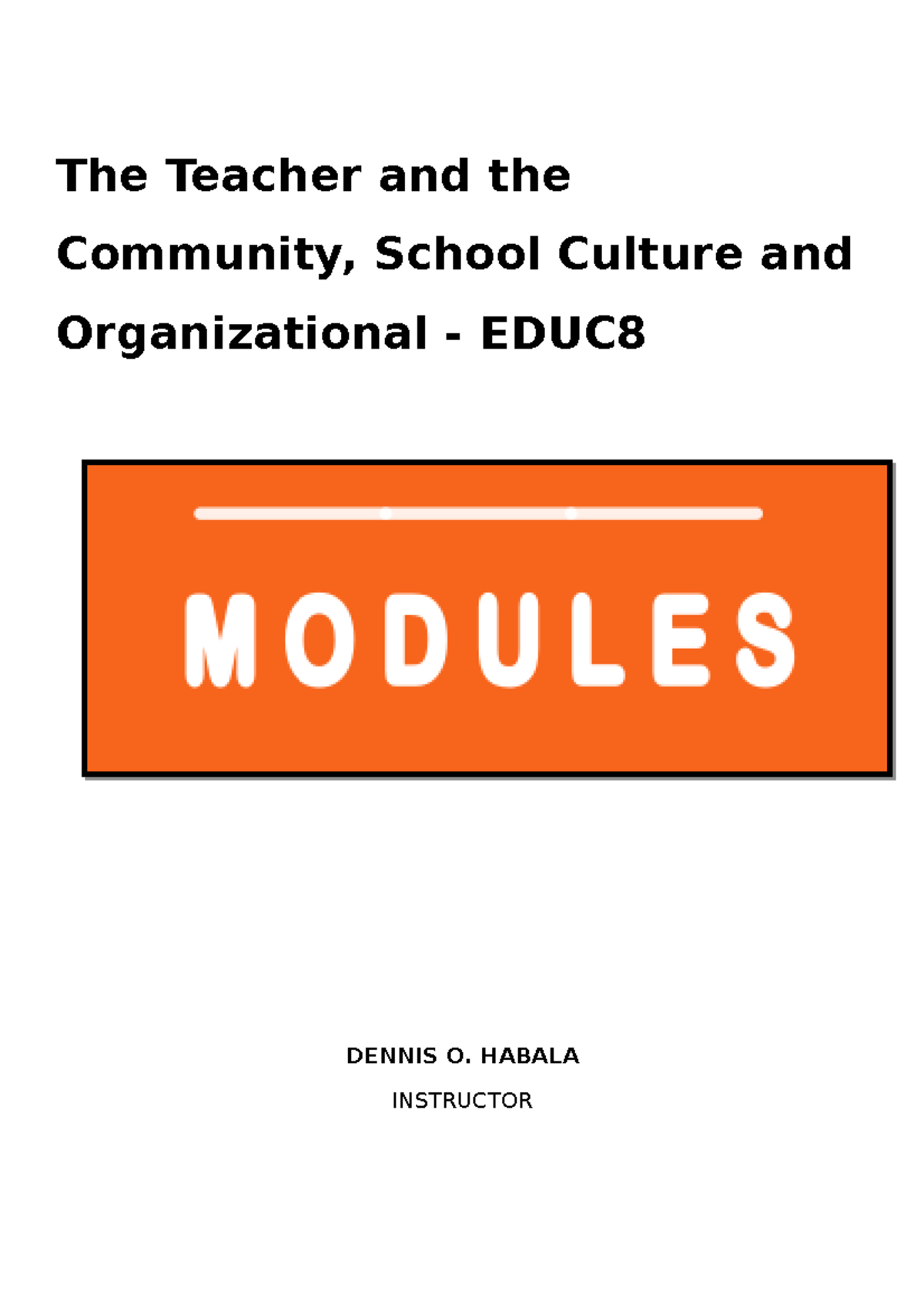 Module EDUC8 2022 2023 - - Studocu
