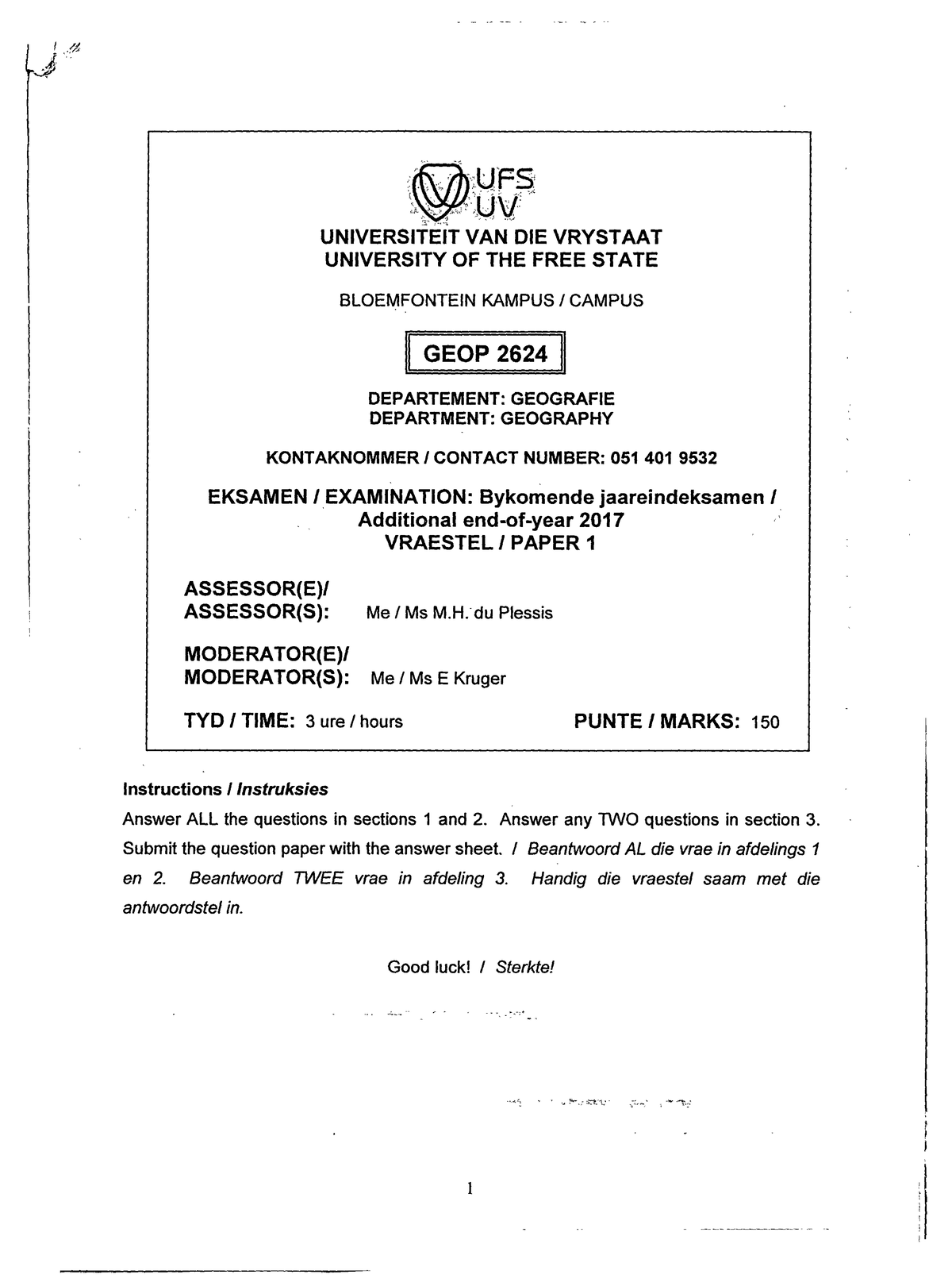 321Z2BP 0012PS2HP002BY6 - UFS UV UNIVERSITEIT VAN DIE VRYSTAAT ...