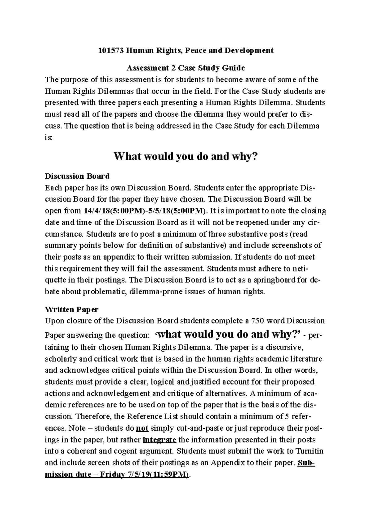 Human Rights Dilemmas Case Study Guide - Studocu