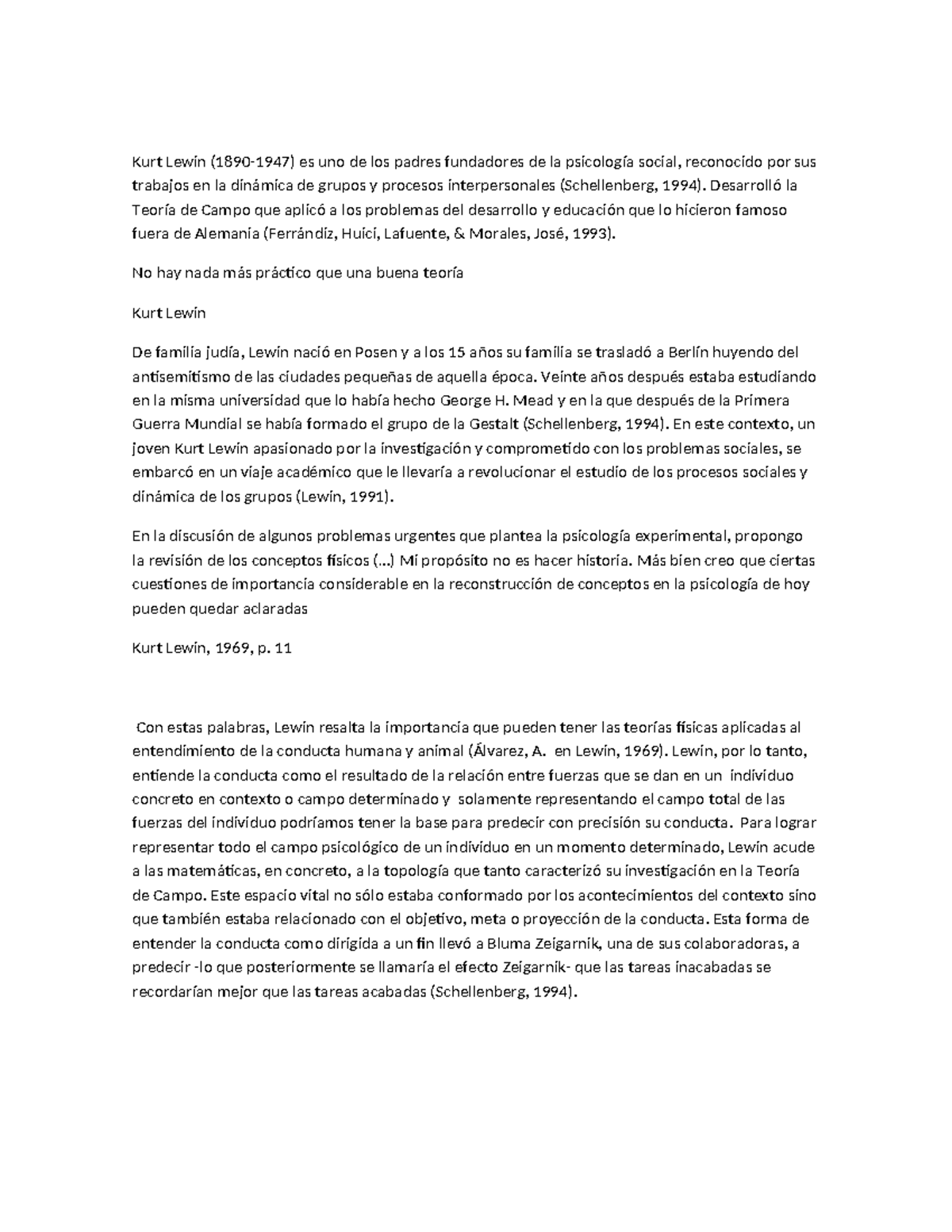 K. Lewin - Kurt Lewin (1890-1947) es uno de los padres fundadores de la ...
