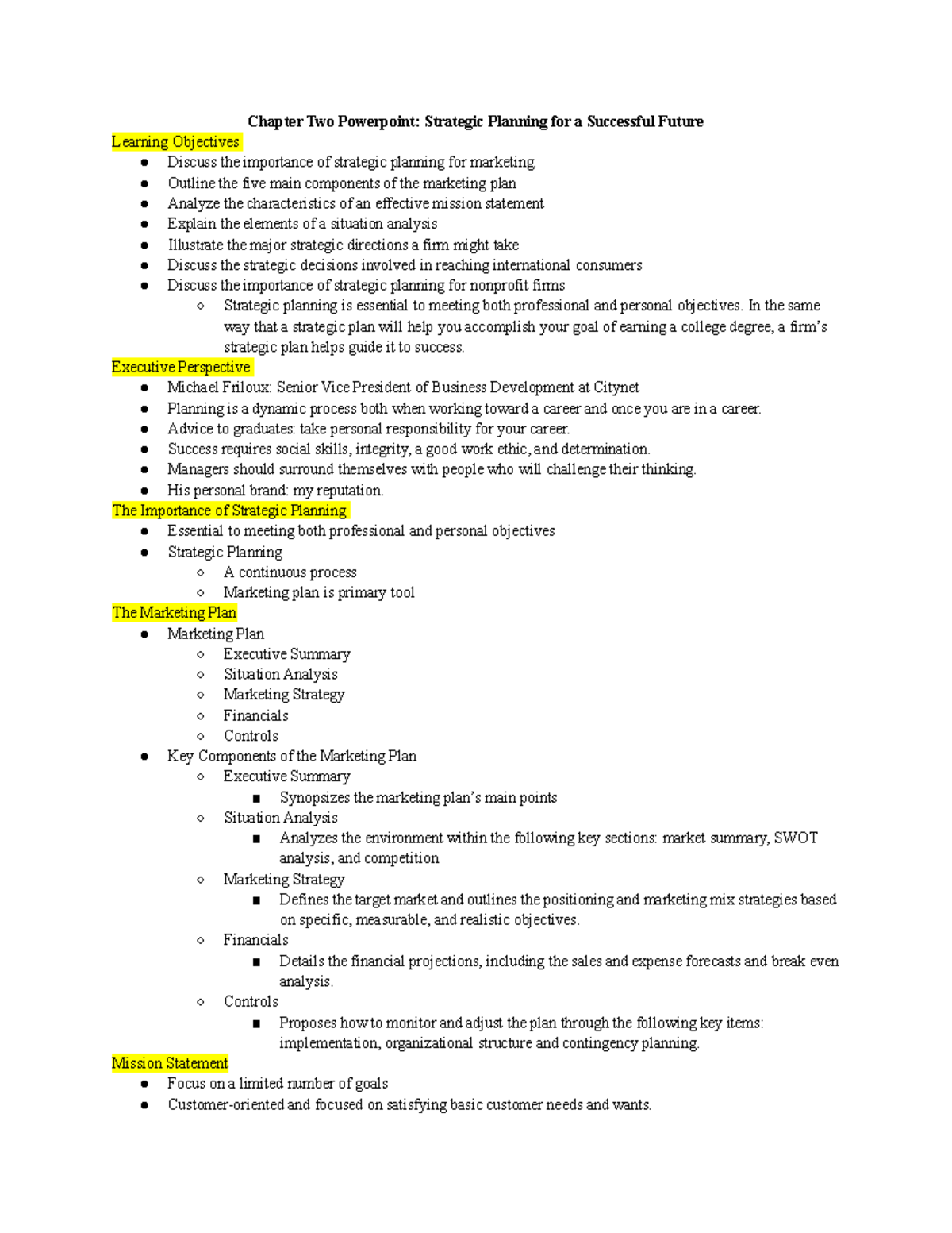 Management ch 2 powerpoint - Chapter Two Powerpoint: Strategic Planning ...