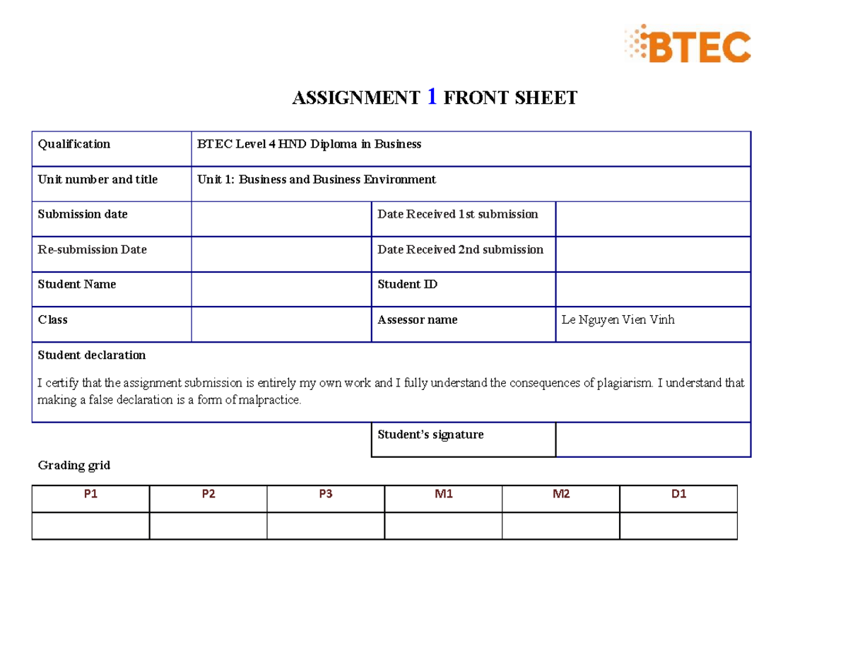 1-5032- Front Sheet 1-Assignment 1 - ASSIGNMENT 1 FRONT SHEET ...