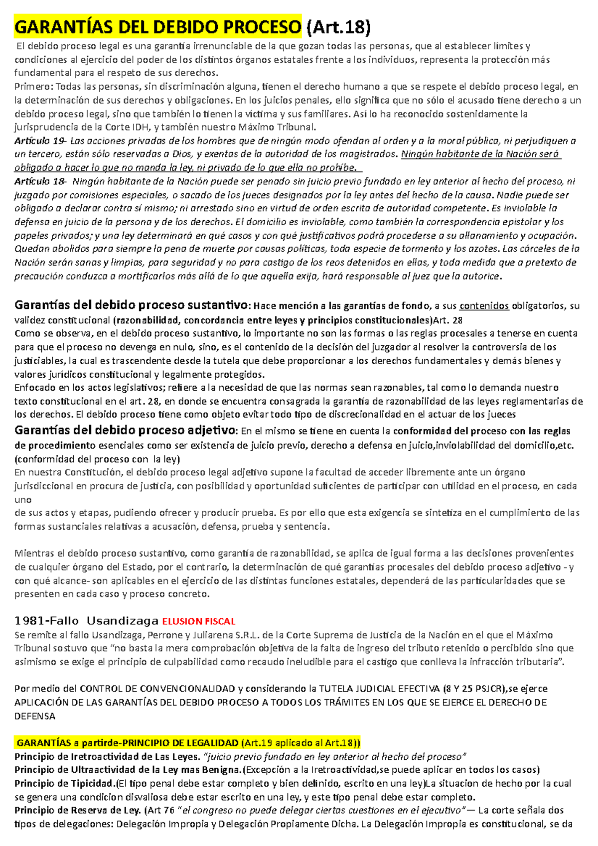 Garantías DEL Debido Proceso - GARANTÍAS DEL DEBIDO PROCESO (Art) El ...