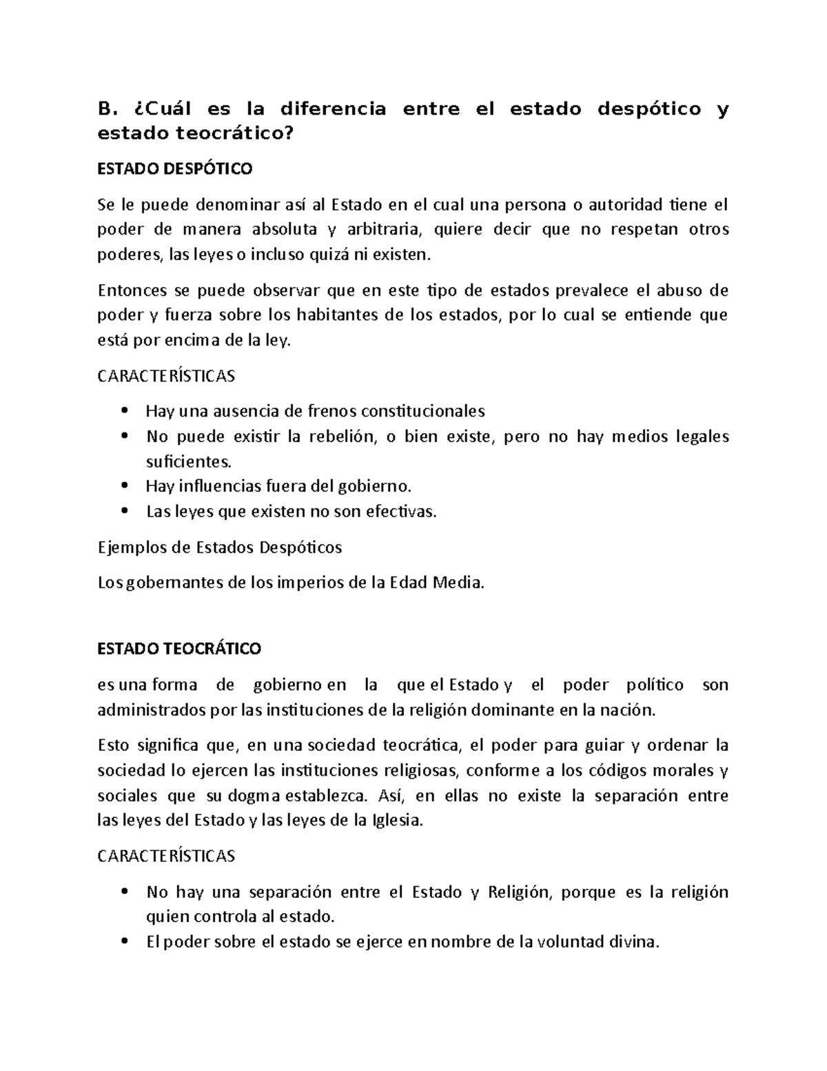 Pregunta - estudiar para examen - B. ¿Cuál es la diferencia entre el ...