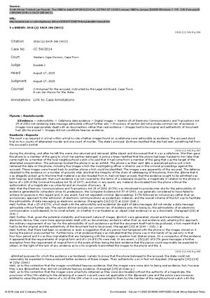 Study unit 7 - NOTES - Study unit 7 Documentary evidence Documentary ...