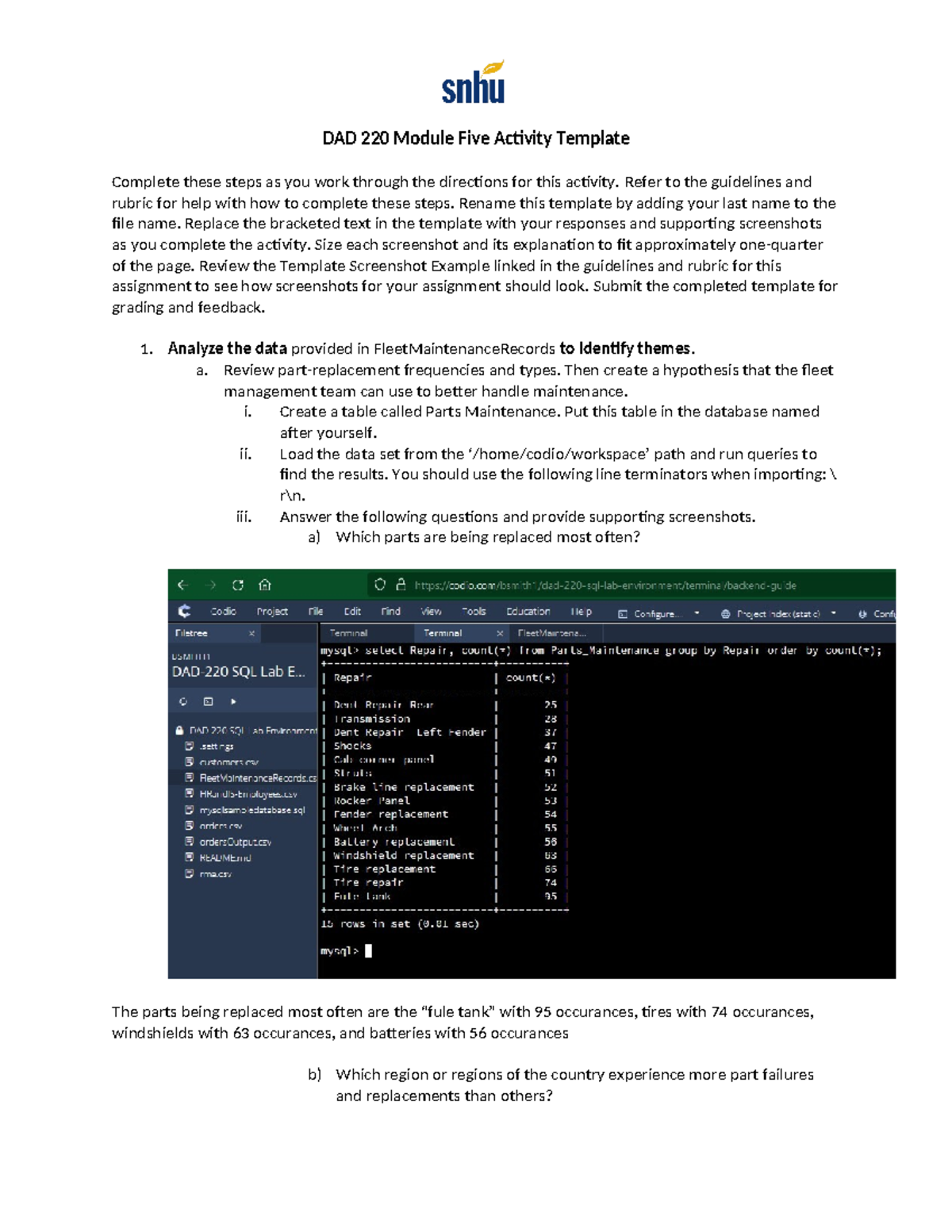 Smith Mod 5Activity - Module 5 Activity - DAD 220 Module Five Activity ...