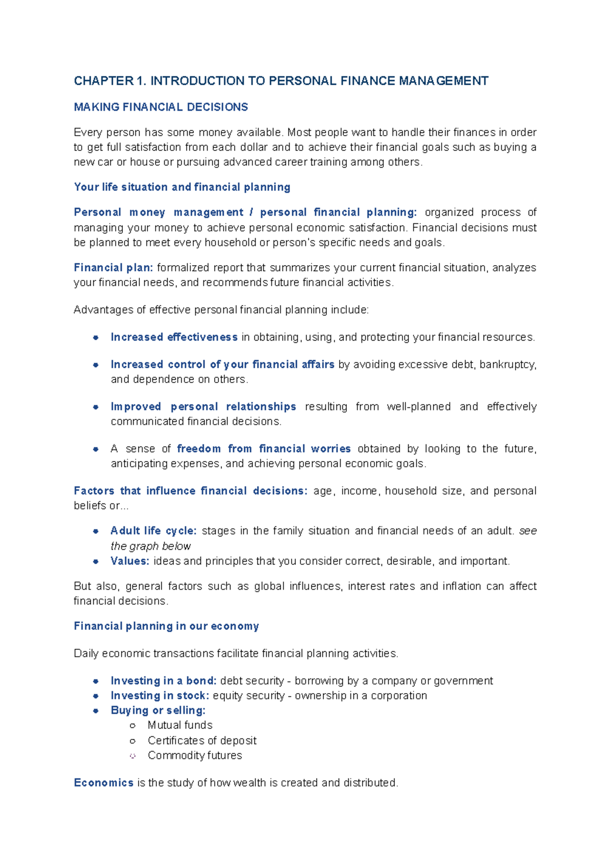 Managing your personal finance - cityu - CHAPTER 1. INTRODUCTION TO ...