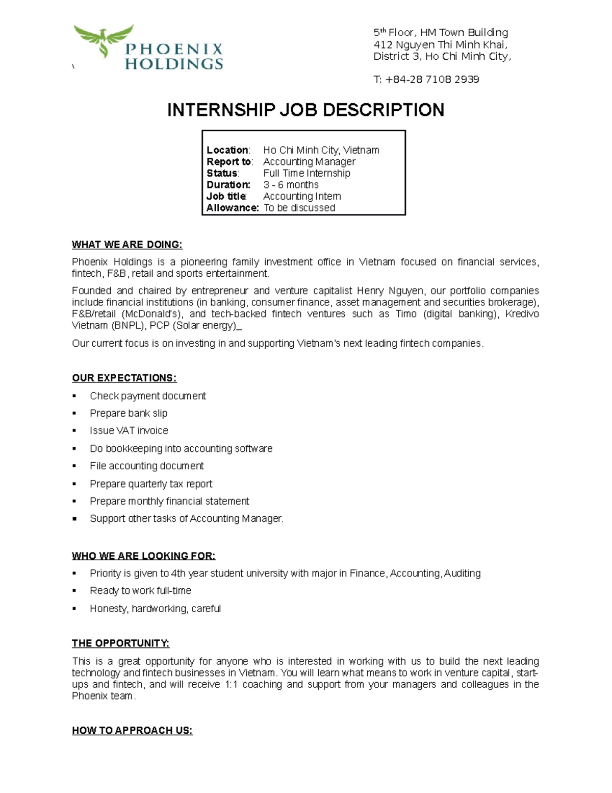 JD Accounting Intern 2023 v2 - 5 th Floor, HM Town Building 412 Nguyen Thi Minh Khai, District 3 ...