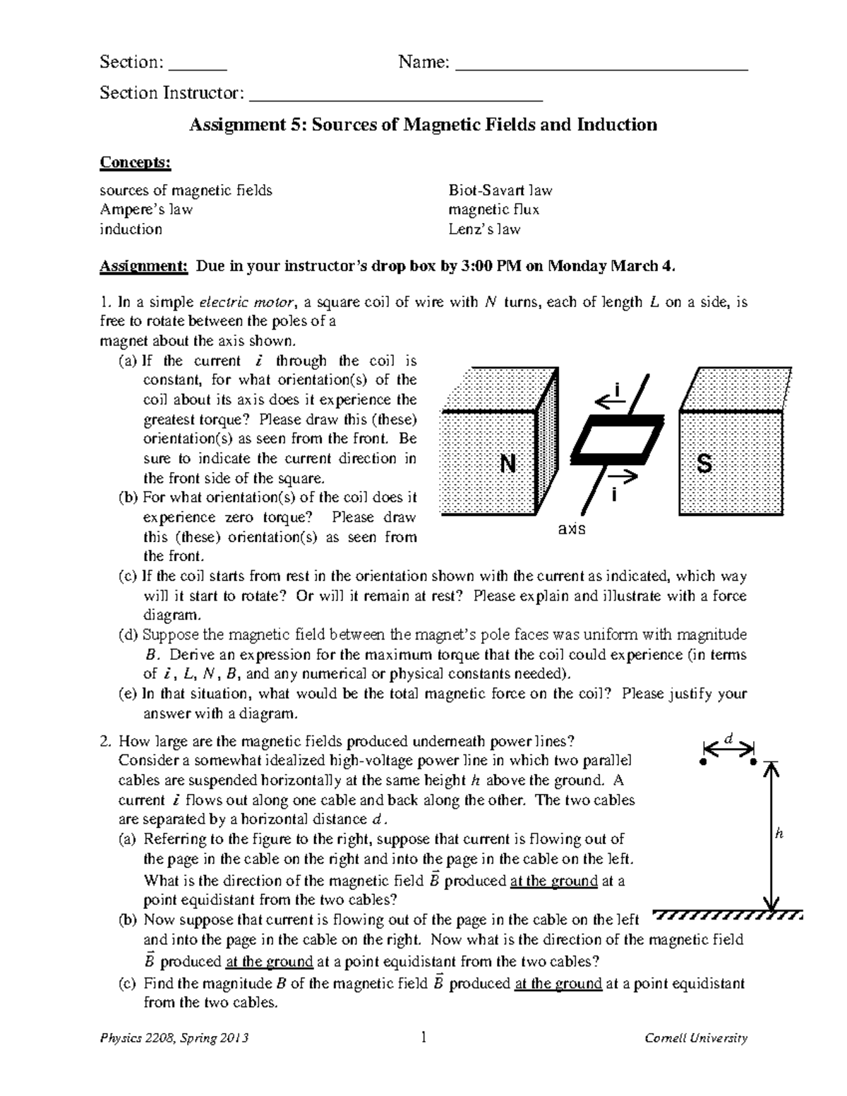 Homework 5 - Section: ______ Name ...