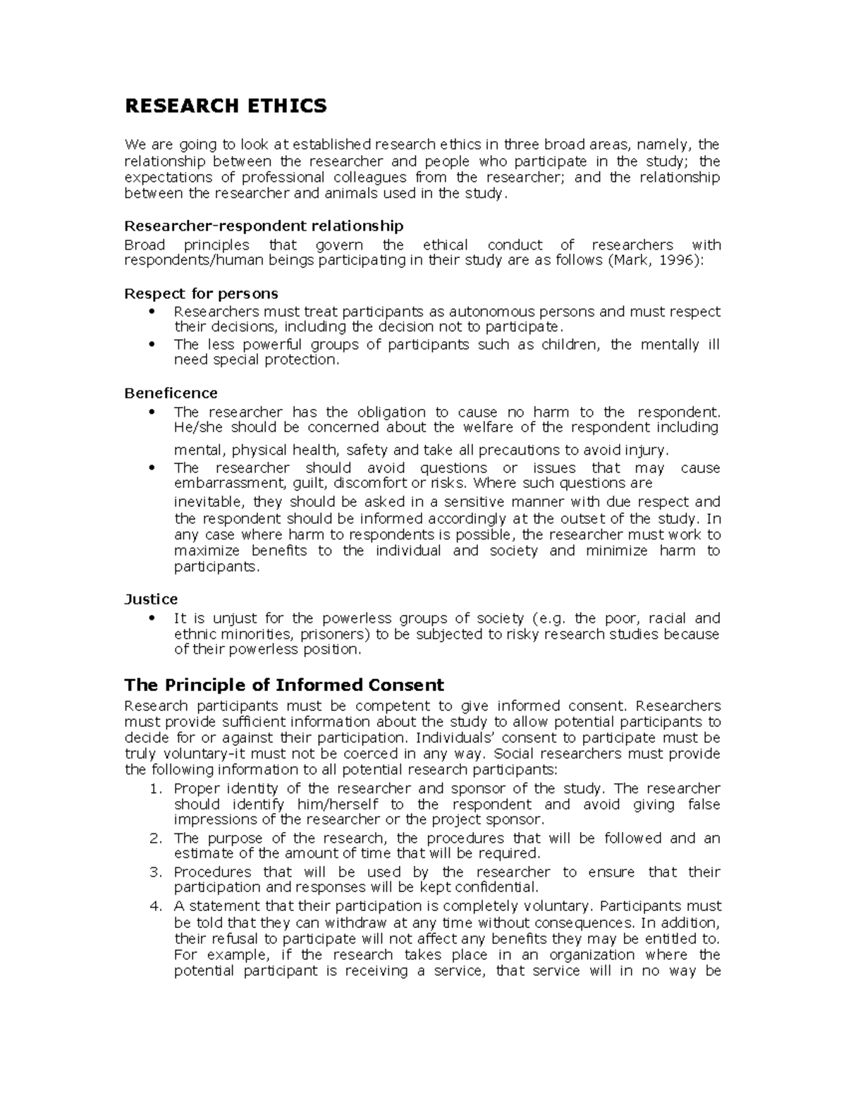 Week 2b Research Ethics - RESEARCH ETHICS We are going to look at ...