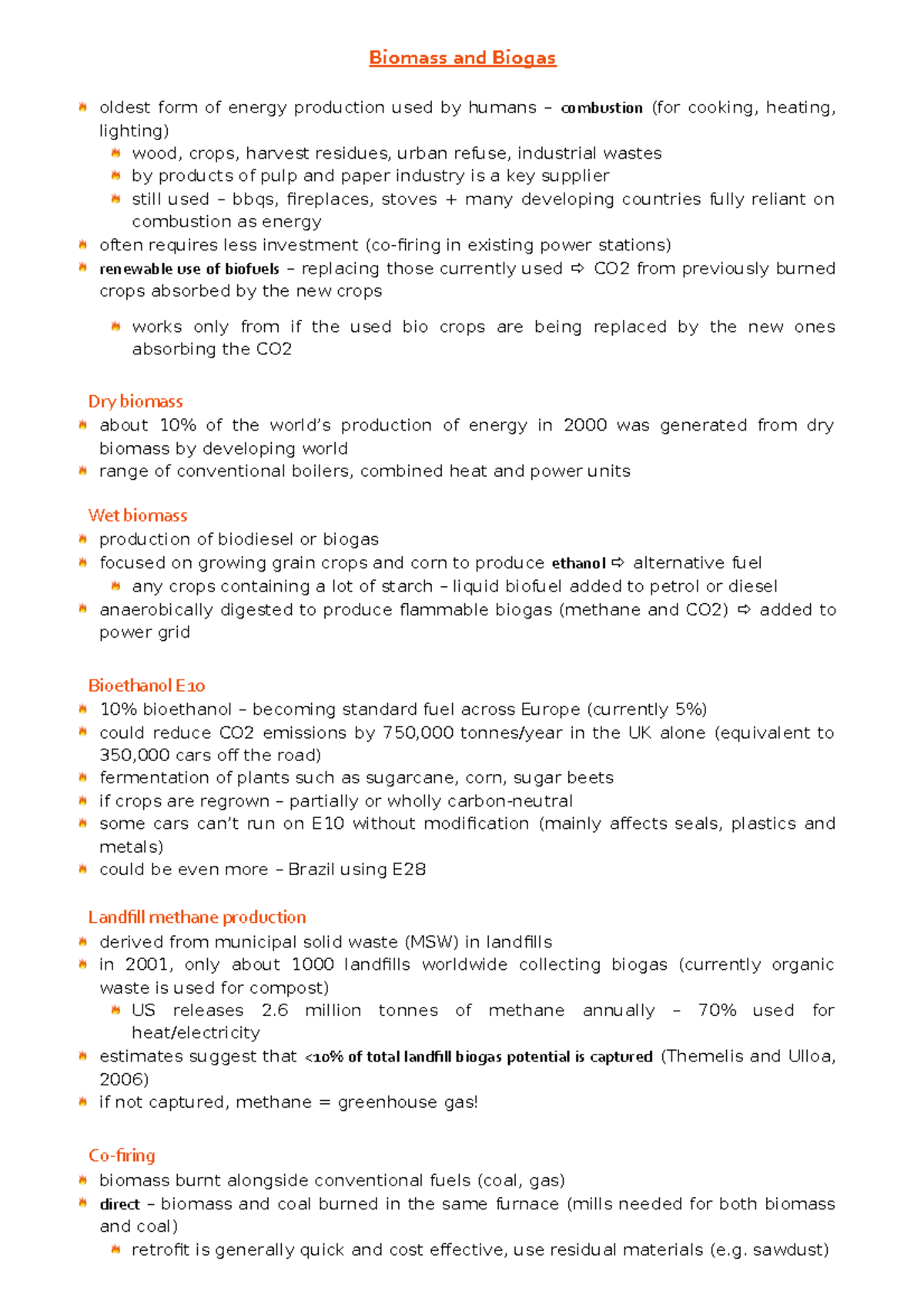 Lecture Notes: Biomass and biogas + Geothermal energy - Biomass and ...
