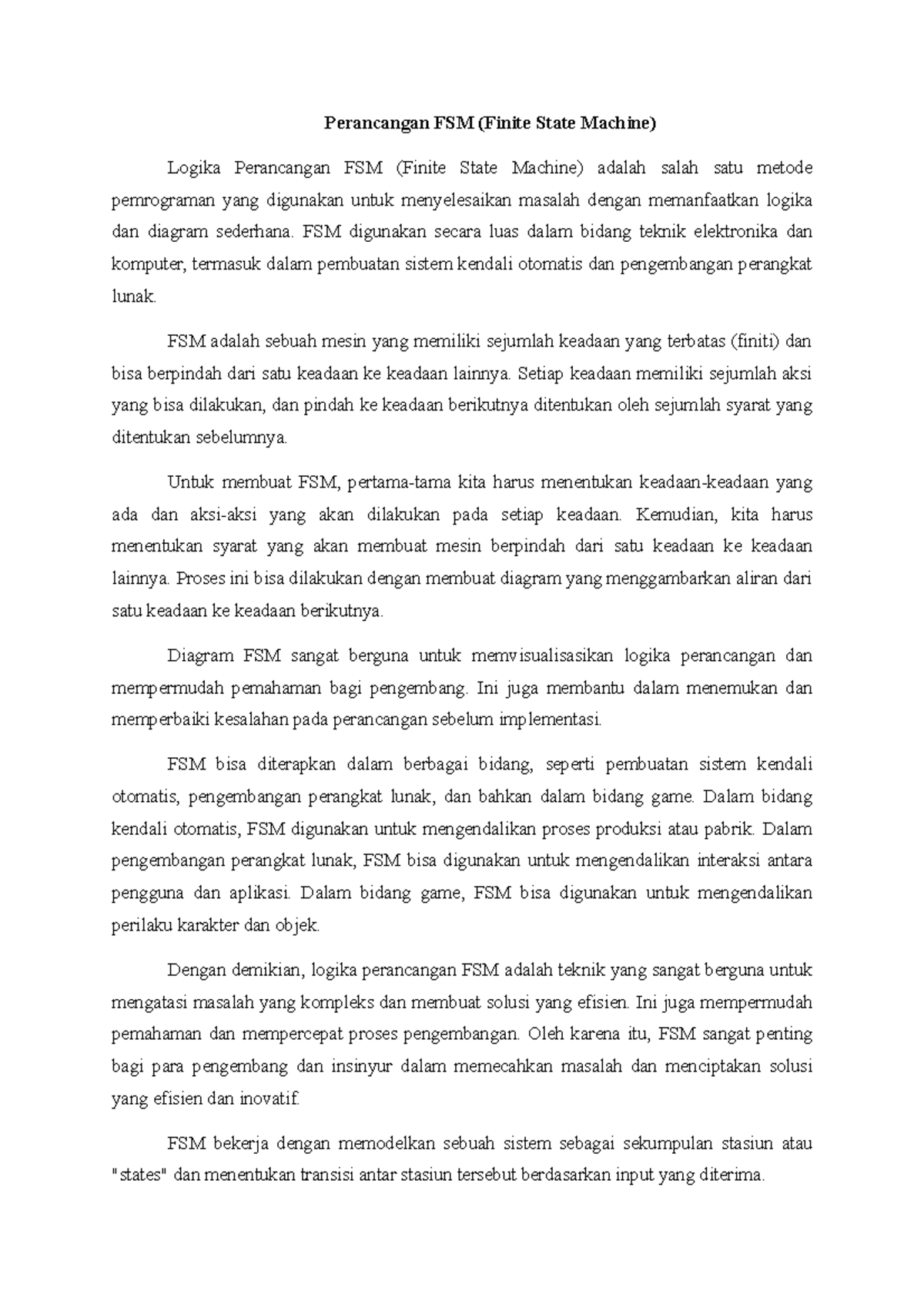 Pembahasan Finite State Machine Loter - Perancangan FSM (Finite State ...