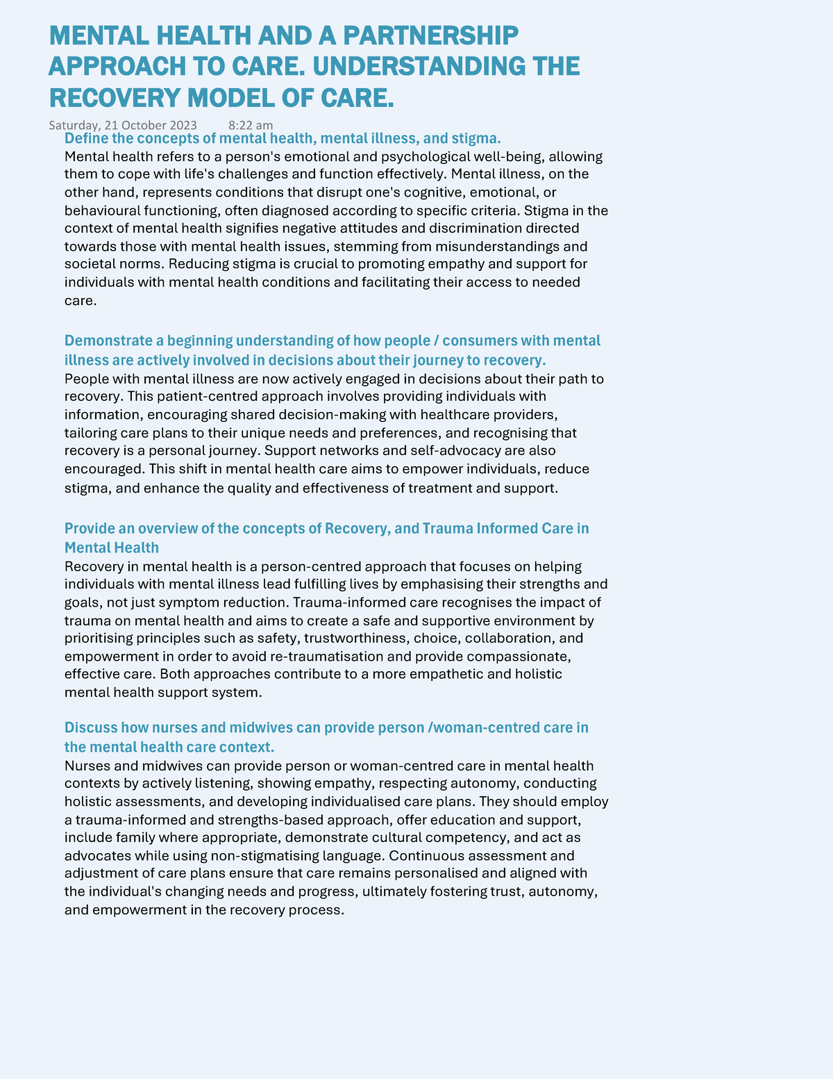 Mental Health AND A Partnership Approach TO CARE. Understanding THE ...