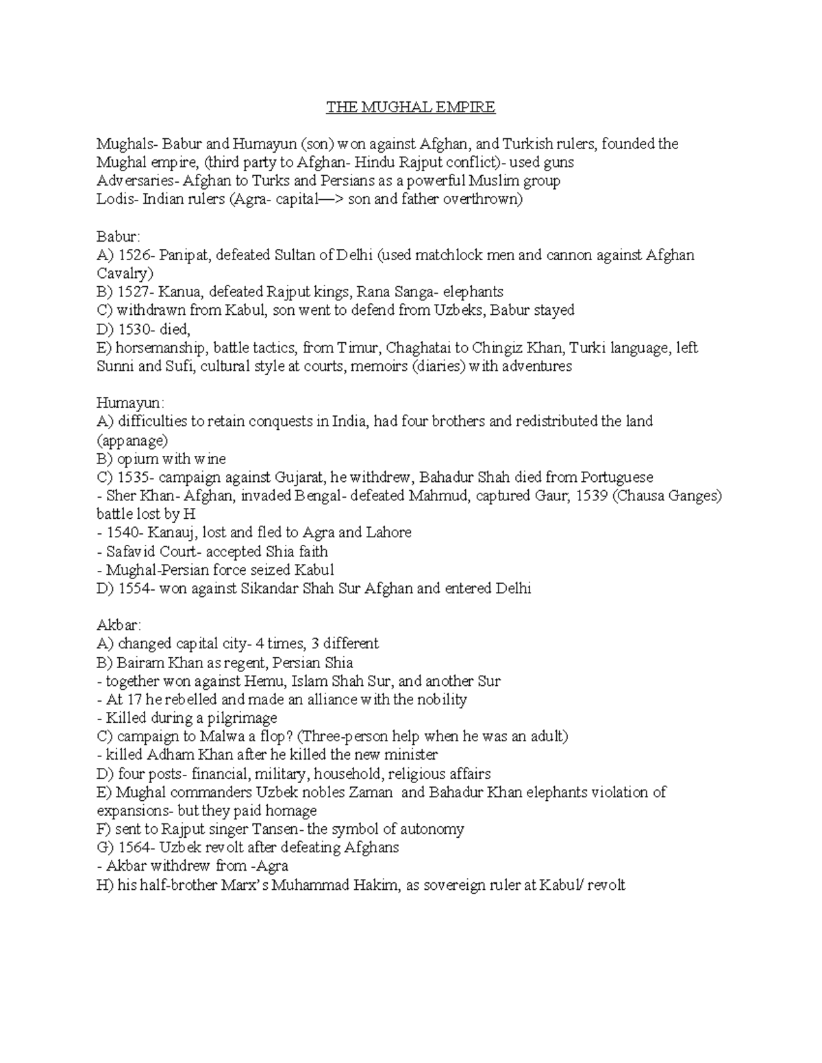 The Mughal Empire - THE MUGHAL EMPIRE Mughals- Babur and Humayun (son ...