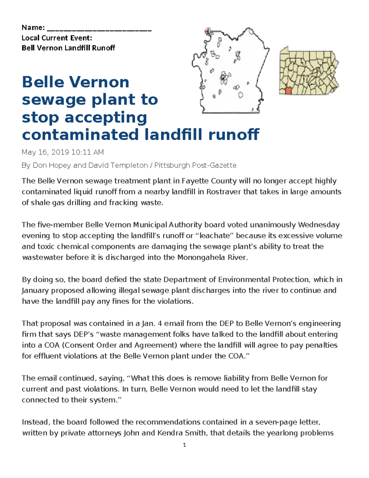 2 - Belle Vernon landfill runoff - Name ...