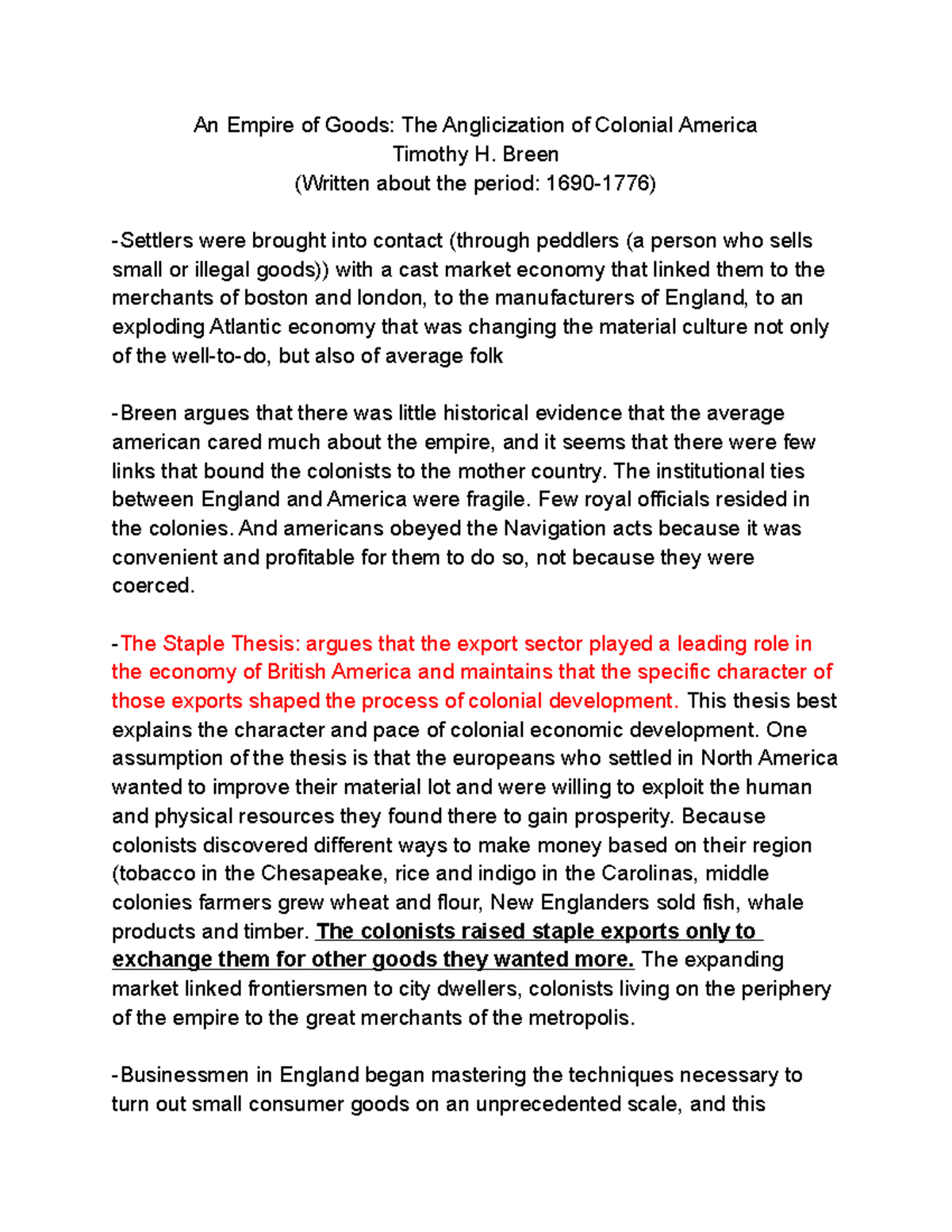 An Empire of Goods The Anglicization of Colonial America - Breen ...