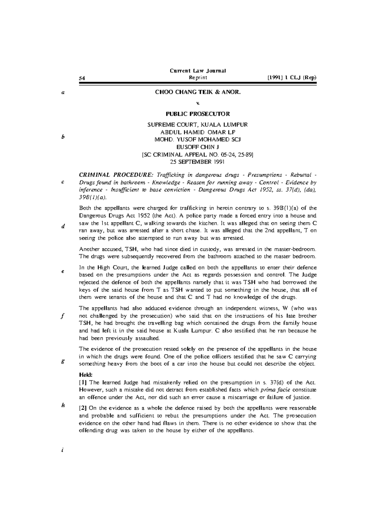 Choo Chang Teik v PP - this case is a good read for adverse inference ...