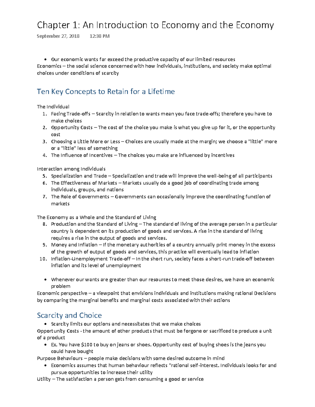 Chapter 1 ECN104 - Lecture notes 1 - Chapter 1: An Introduction to ...