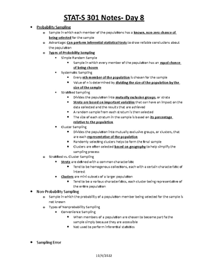 Formula Sheet Final Exam - Stat-S 301 Formula Sheet Excel Commands ...