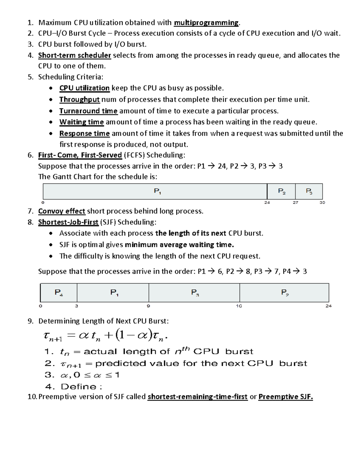 Operating System Ch 6 - Maximum CPU utilization obtained with multiprogramming. CPU–I/O Burst ...