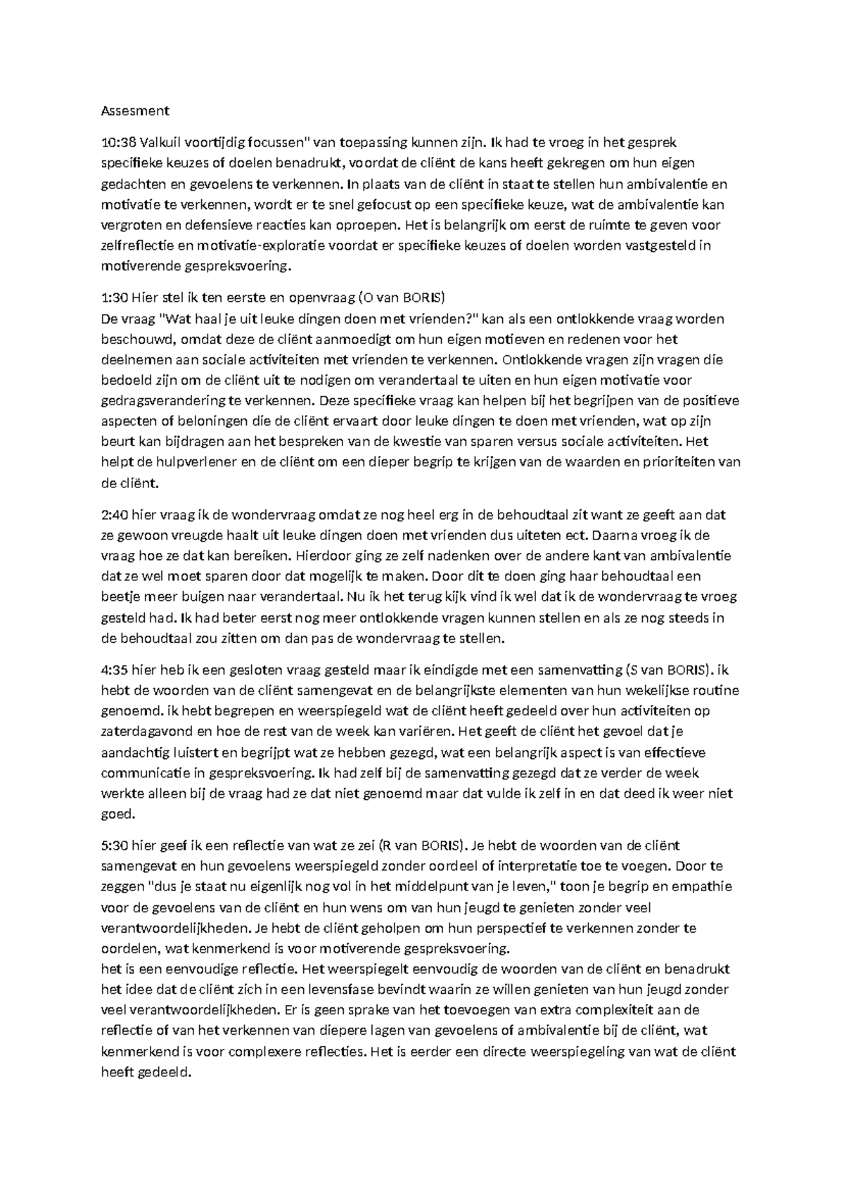 Assesment - een voorbeeld hoe je je gespreksvoering evalueert ...