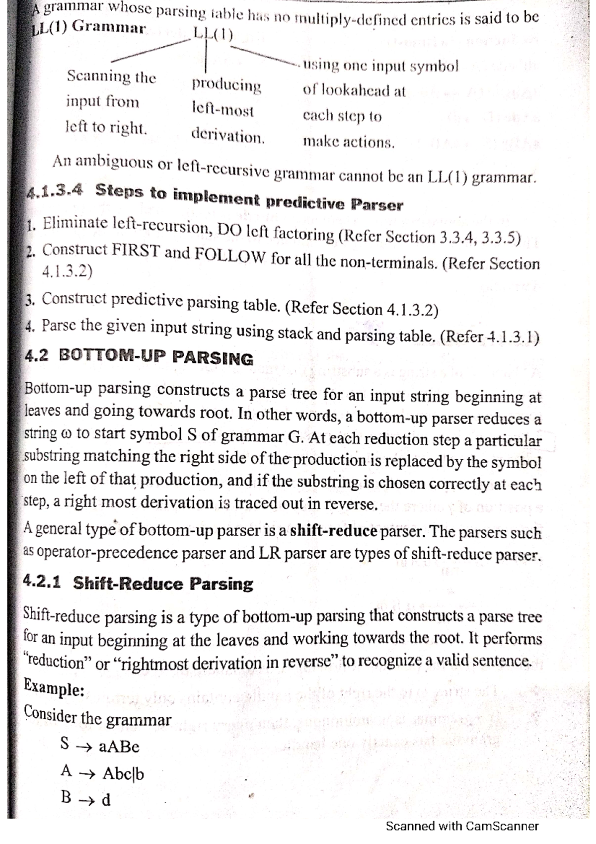 Shift Reduce Parser And Operator Precedence Parser Computer Science